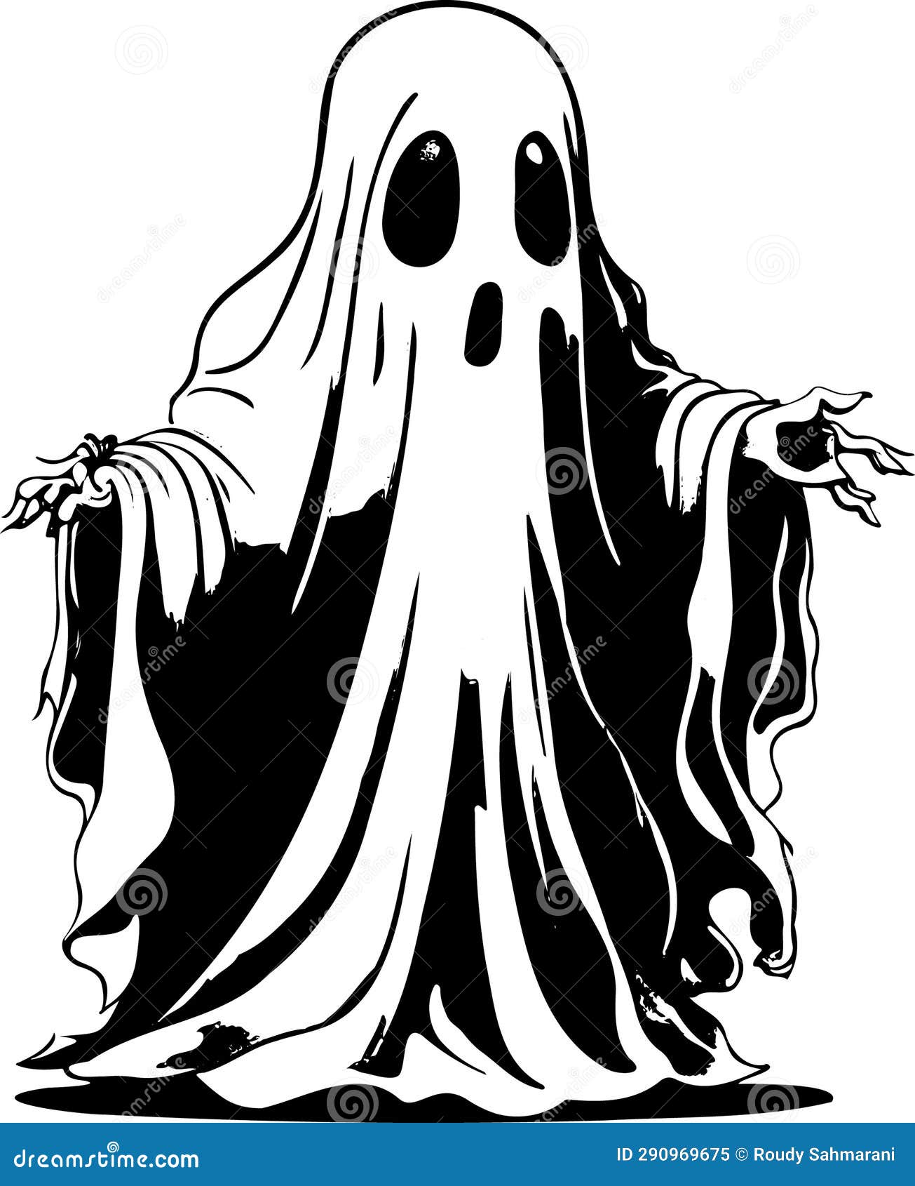 Cute Halloween Ghost for Kids Vector File Stock Illustration ...