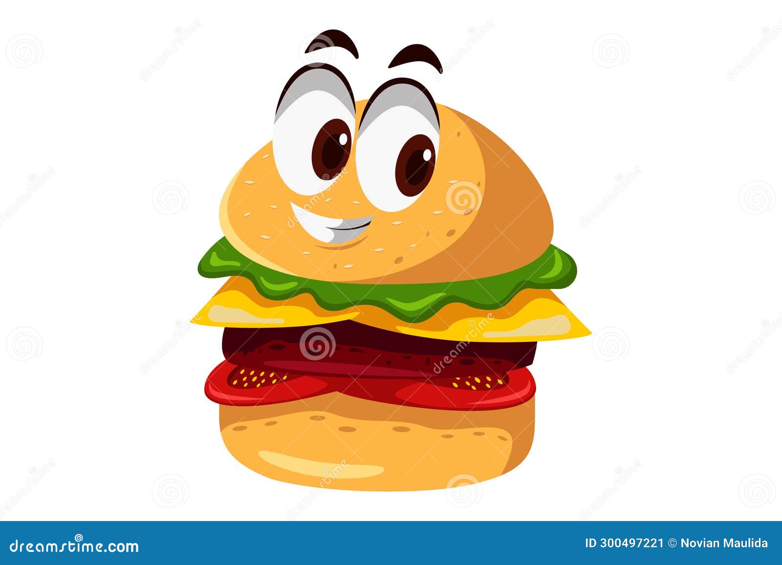 Cute Hamburger Character Design Illustration Stock Illustration ...
