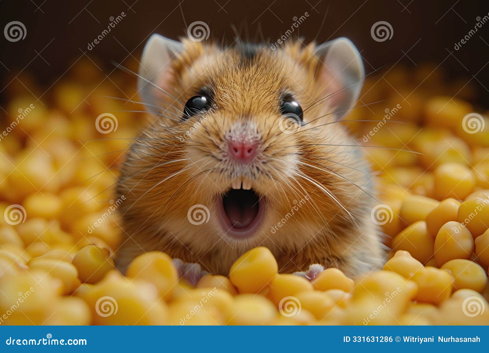 Cute Hamster in Corn Kernels Stock Illustration - Illustration of ...