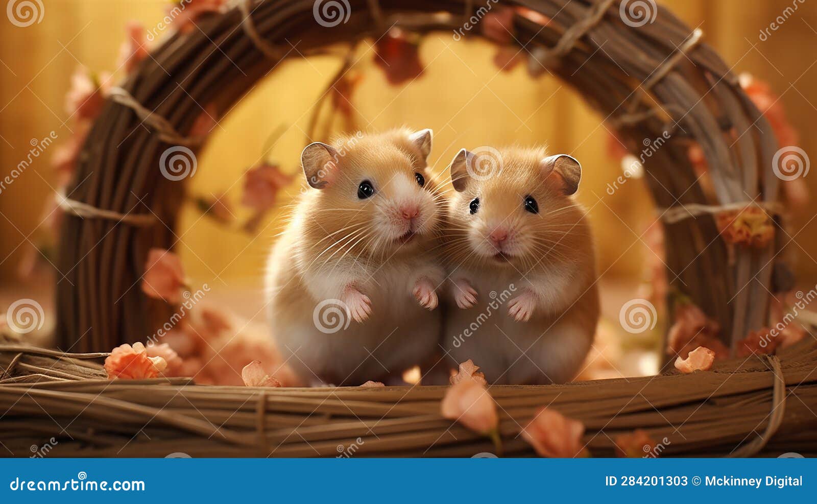 Cute Hamster Couple, Huddled Together in Cute Scenery. Stock ...