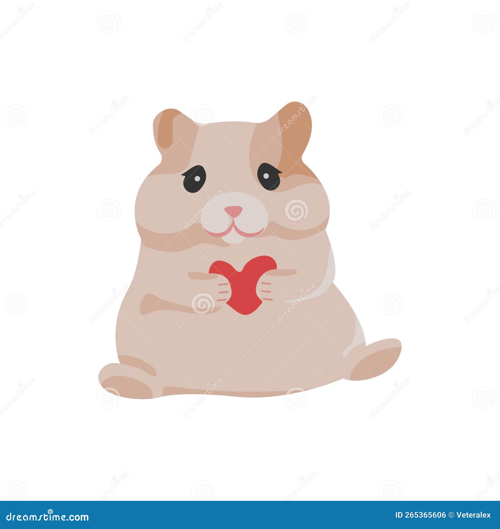 Cute Hamster with Heart Love Romance Stock Vector - Illustration of ...