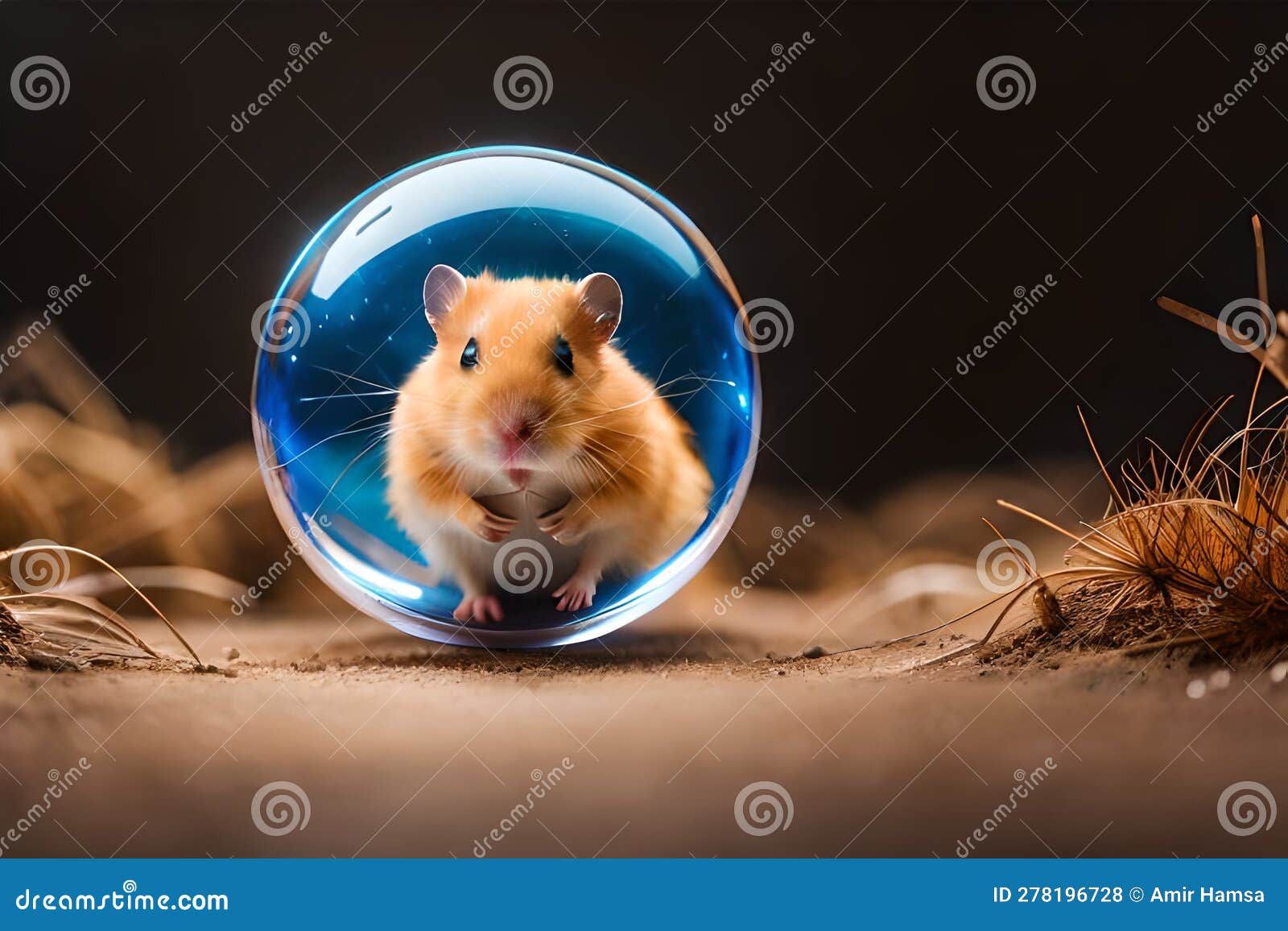 Cute Hamster Inside a Crystallize Bubble Stock Illustration ...