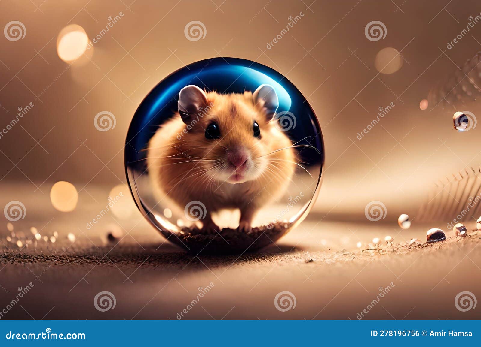 Cute Hamster Inside a Crystallize Bubble Stock Illustration ...