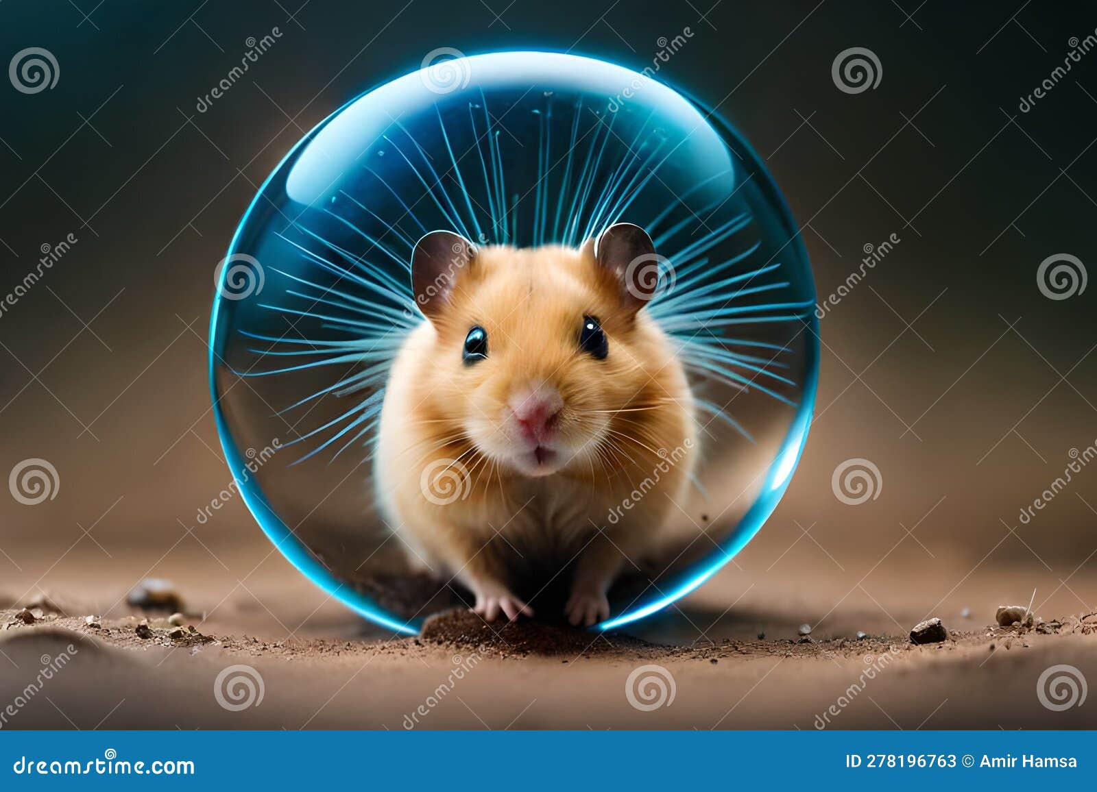 Cute Hamster Inside a Crystallize Bubble Stock Illustration ...