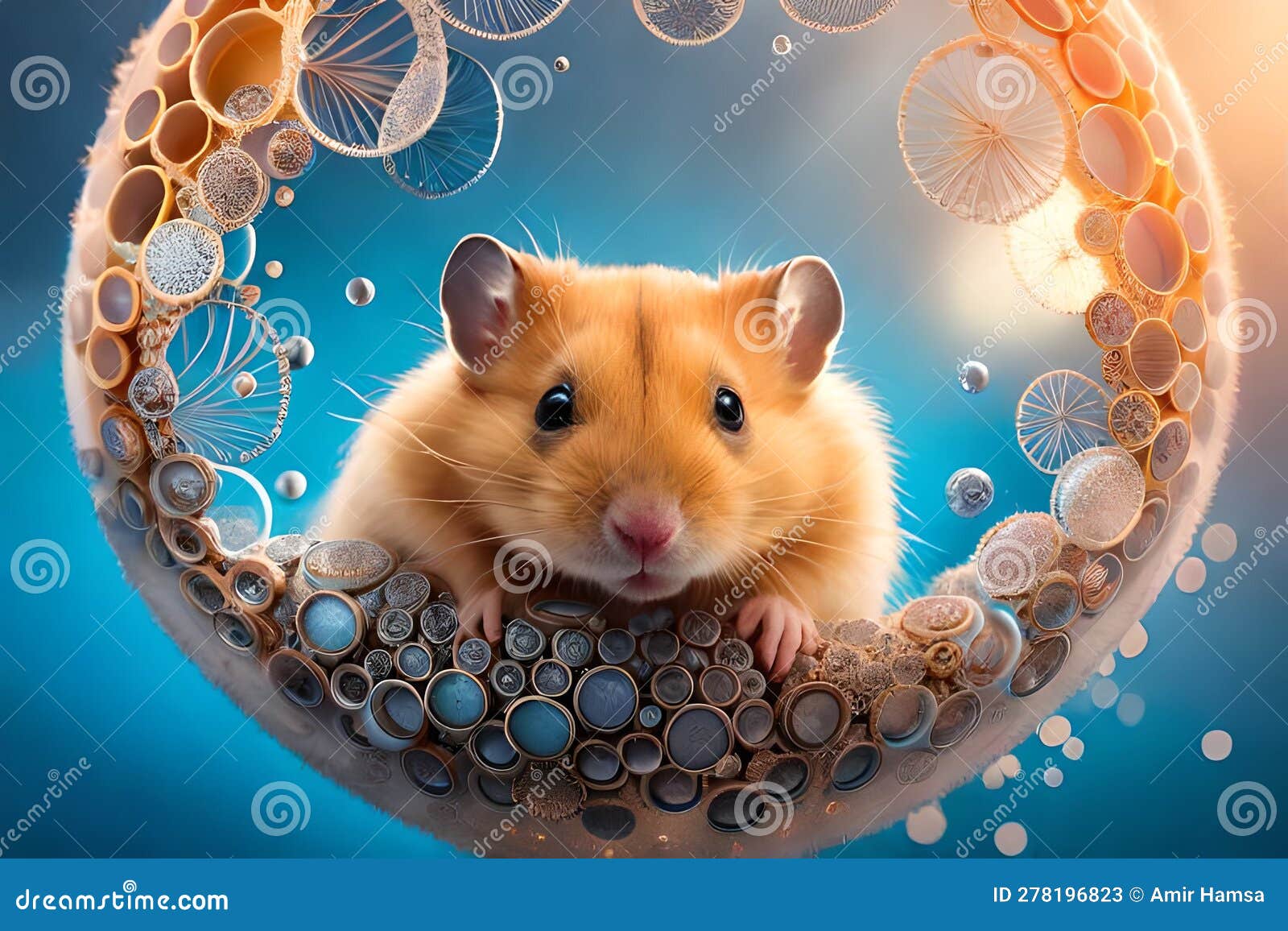 Cute Hamster Inside a Crystallize Bubble Stock Illustration ...