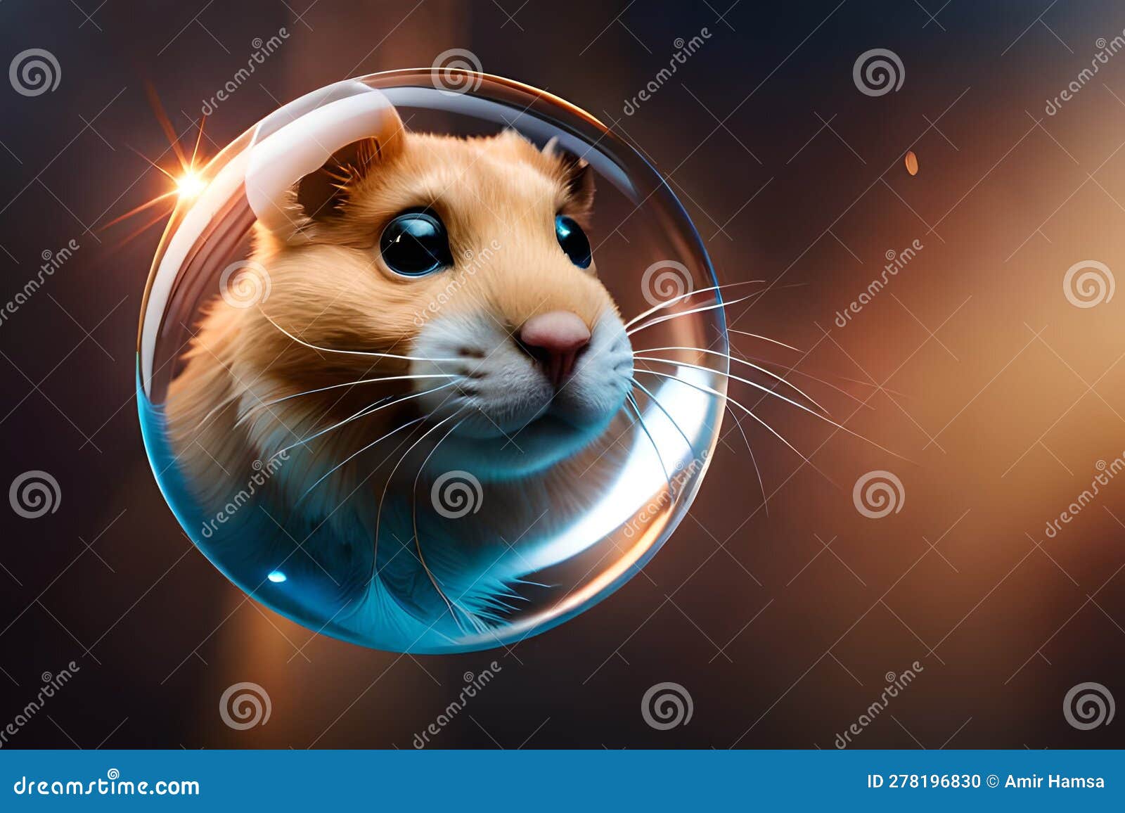 Cute Hamster Inside a Crystallize Bubble Stock Illustration ...