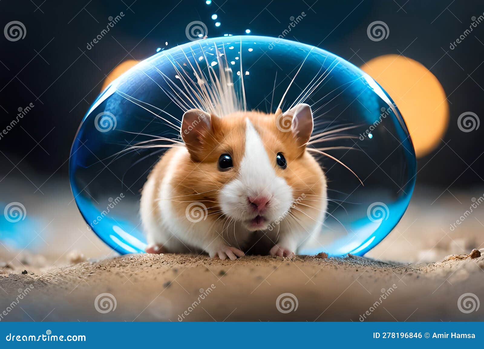 Cute Hamster Inside a Crystallize Bubble Stock Illustration ...