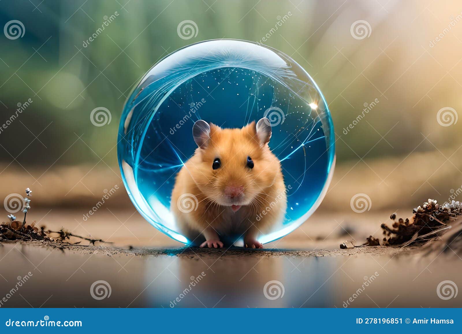 Cute Hamster Inside a Crystallize Bubble Stock Illustration ...