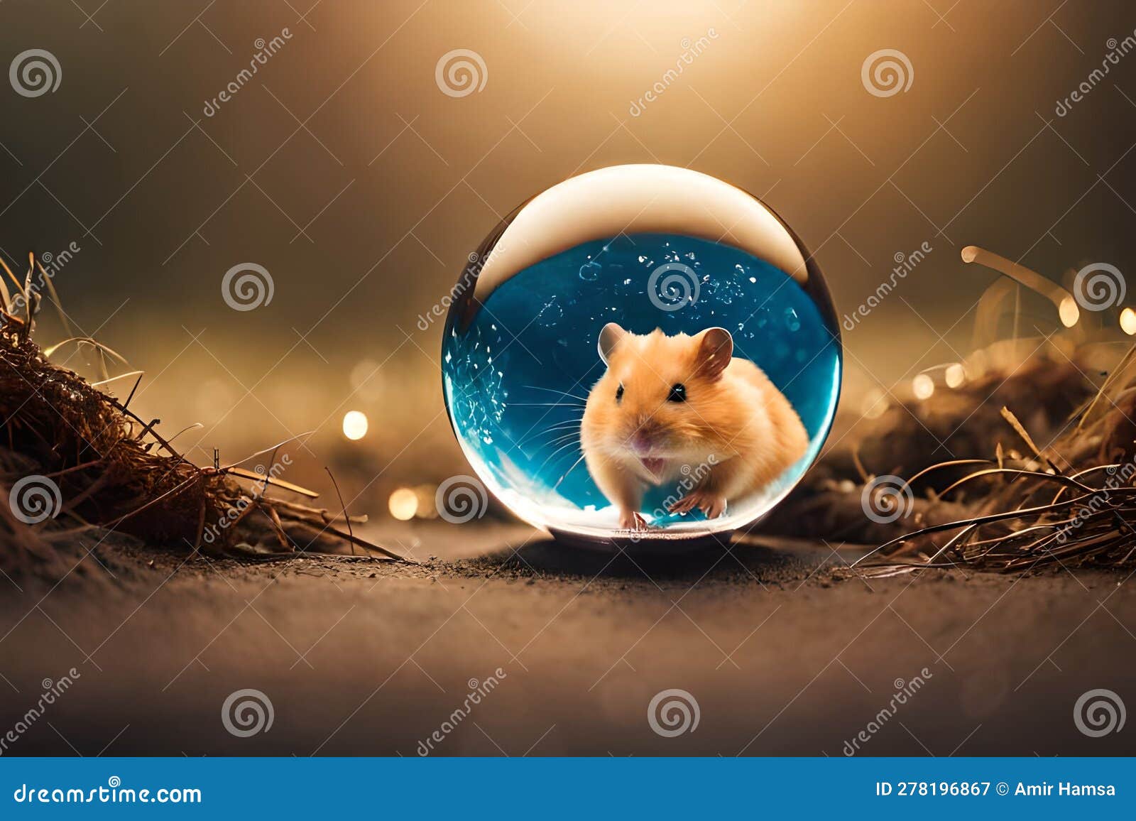 Cute Hamster Inside a Crystallize Bubble Stock Illustration ...