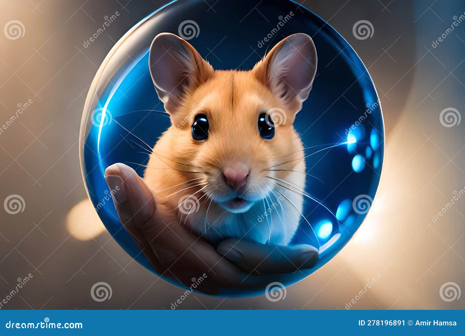 Cute Hamster Inside a Crystallize Bubble Stock Illustration ...