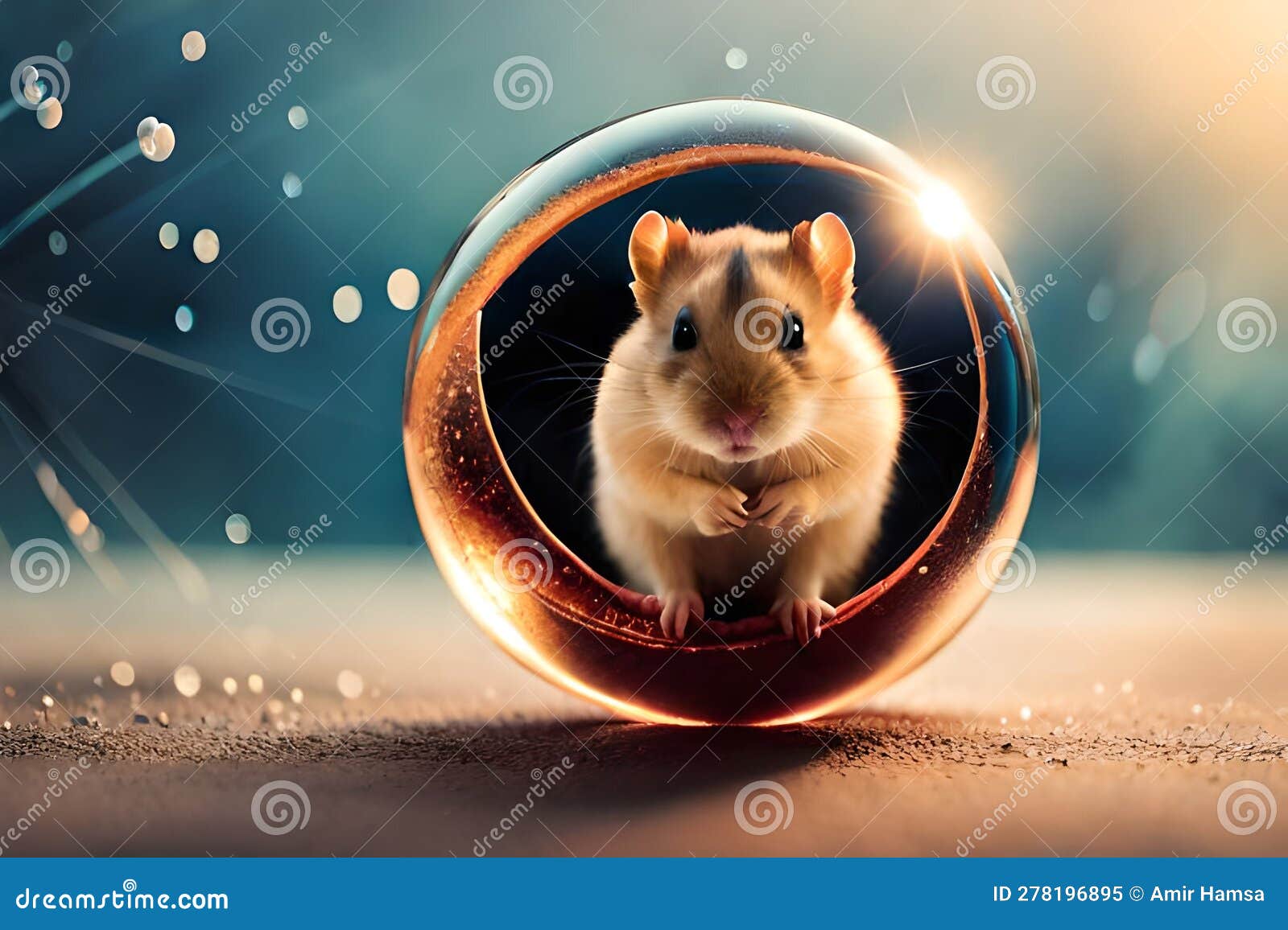 Cute Hamster Inside a Crystallize Bubble Stock Illustration ...