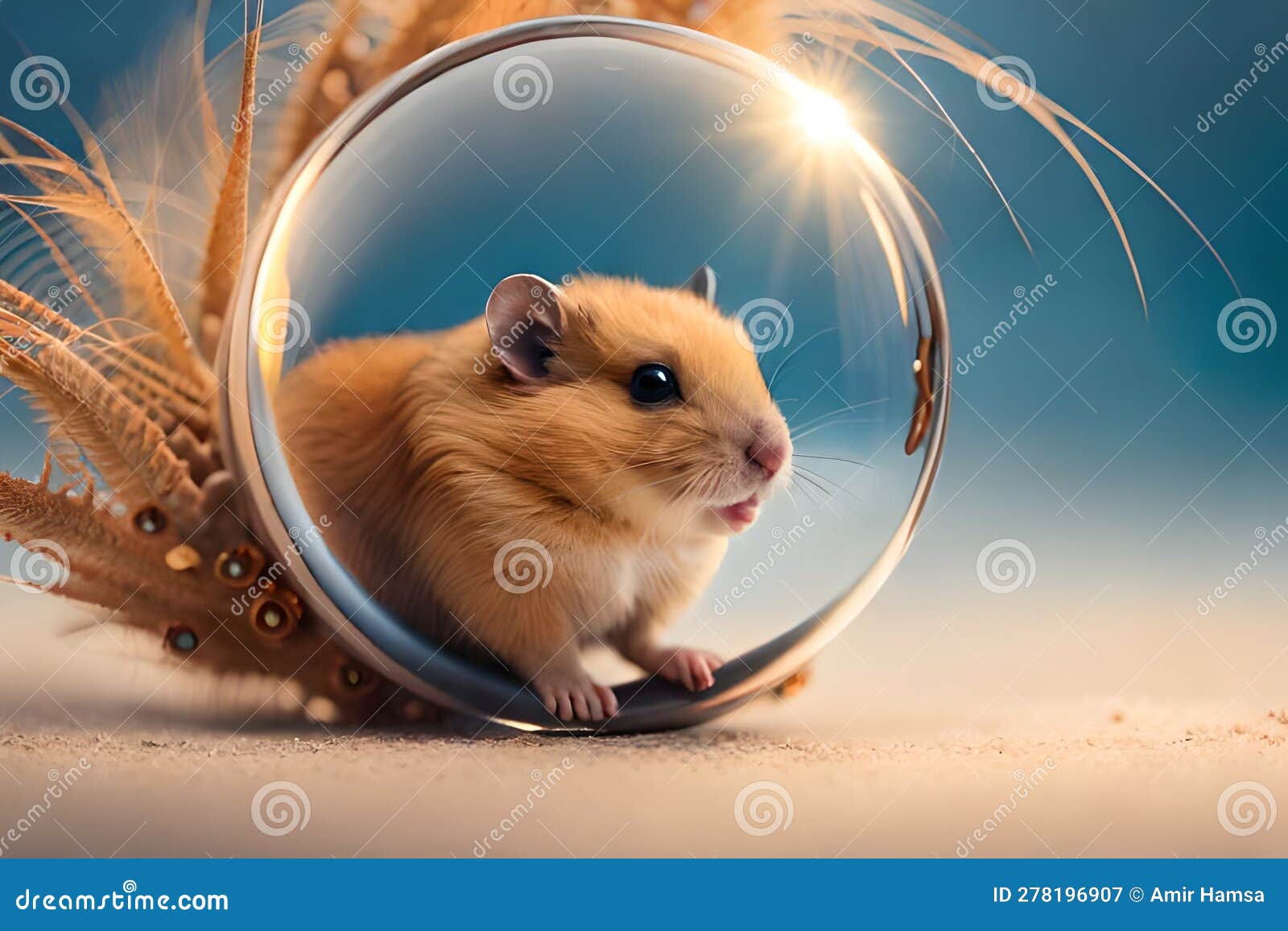 Cute Hamster Inside a Crystallize Bubble Stock Illustration ...