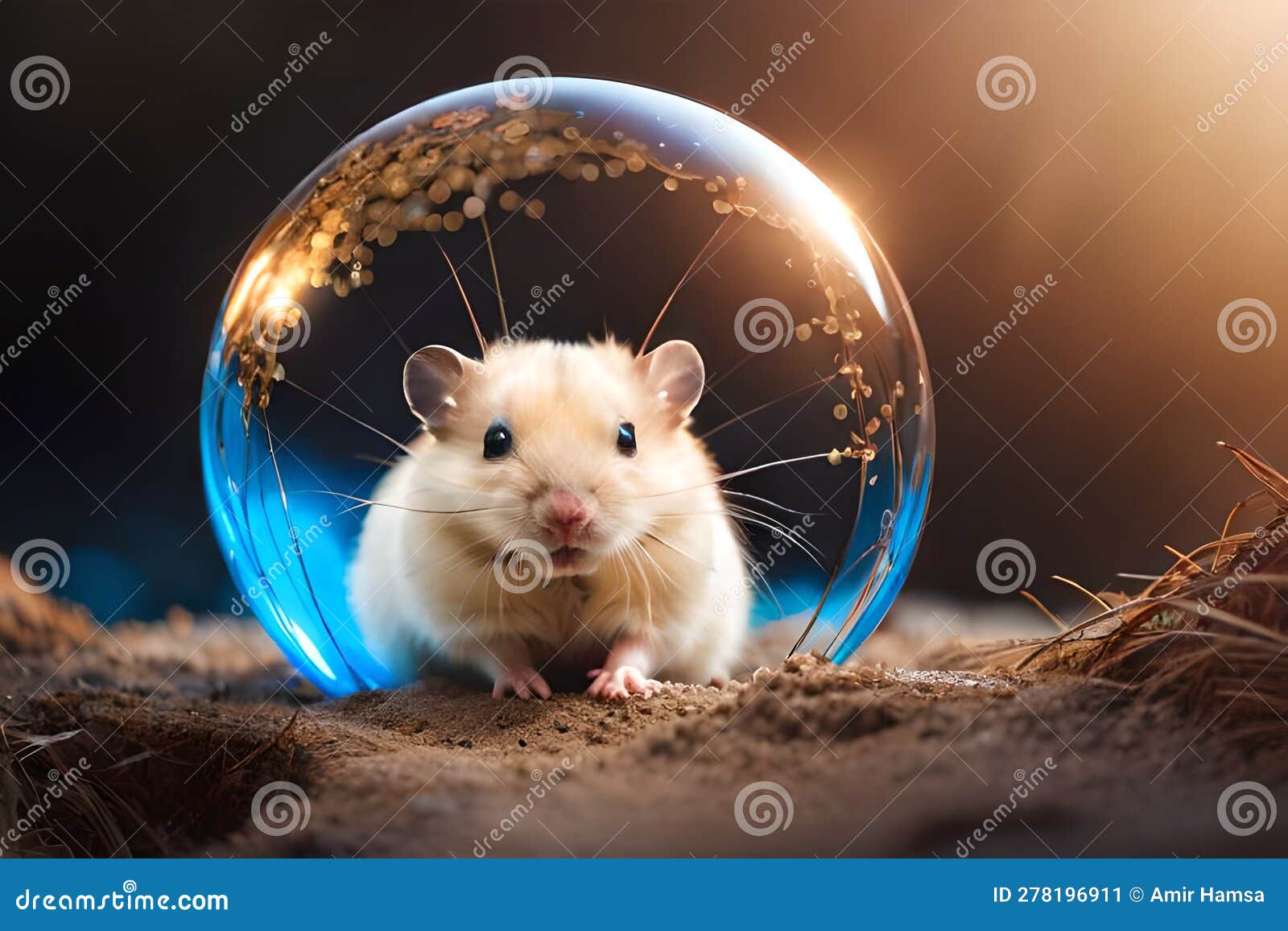 Cute Hamster Inside a Crystallize Bubble Stock Illustration ...