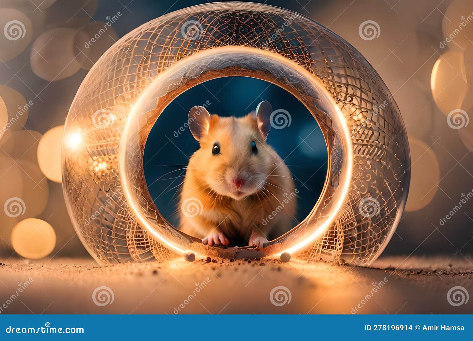 Cute Hamster Inside a Crystallize Bubble Stock Illustration ...