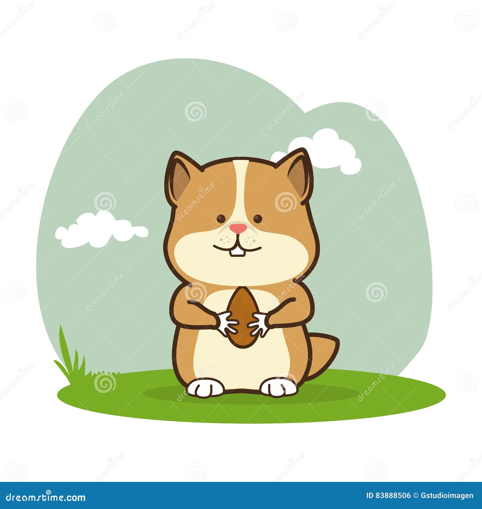 Cute hamster isolated icon stock illustration. Illustration of ...