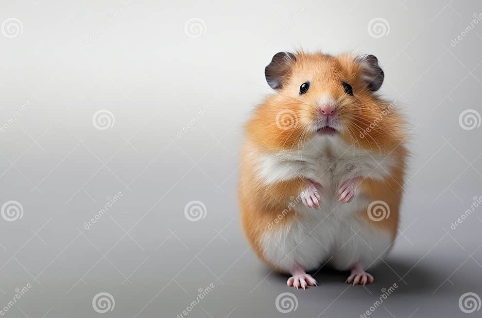 Cute Hamster Looking at Camera, Front View Stock Illustration ...