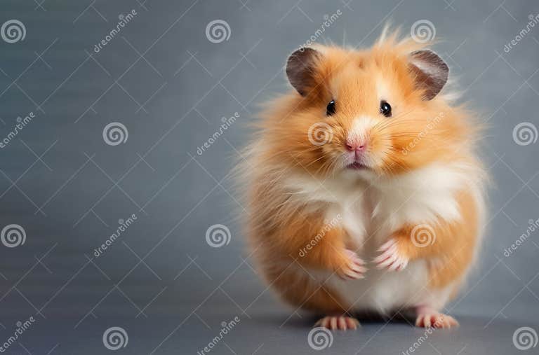 Cute Hamster Looking at Camera, Front View Stock Illustration ...