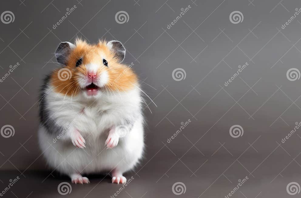Cute Hamster Looking at Camera, Front View Stock Illustration ...