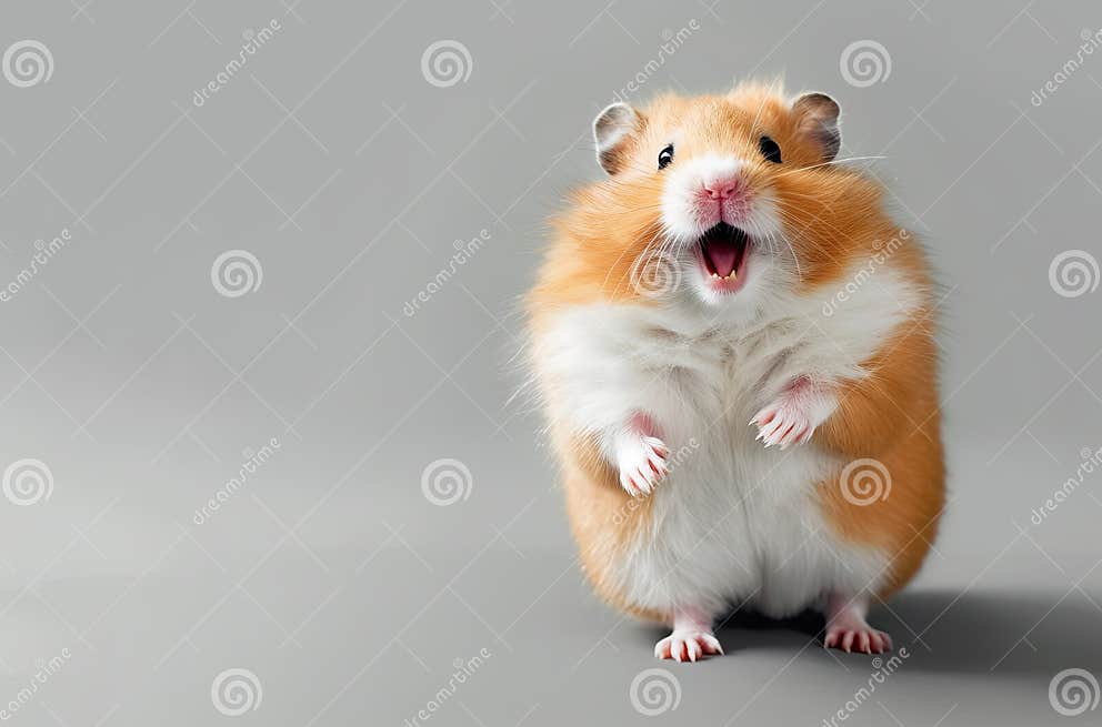 Cute Hamster Looking at Camera, Front View Stock Illustration ...
