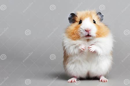 Cute Hamster Looking at Camera, Front View Stock Illustration ...