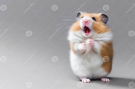 Cute Hamster Looking at Camera, Front View Stock Illustration ...