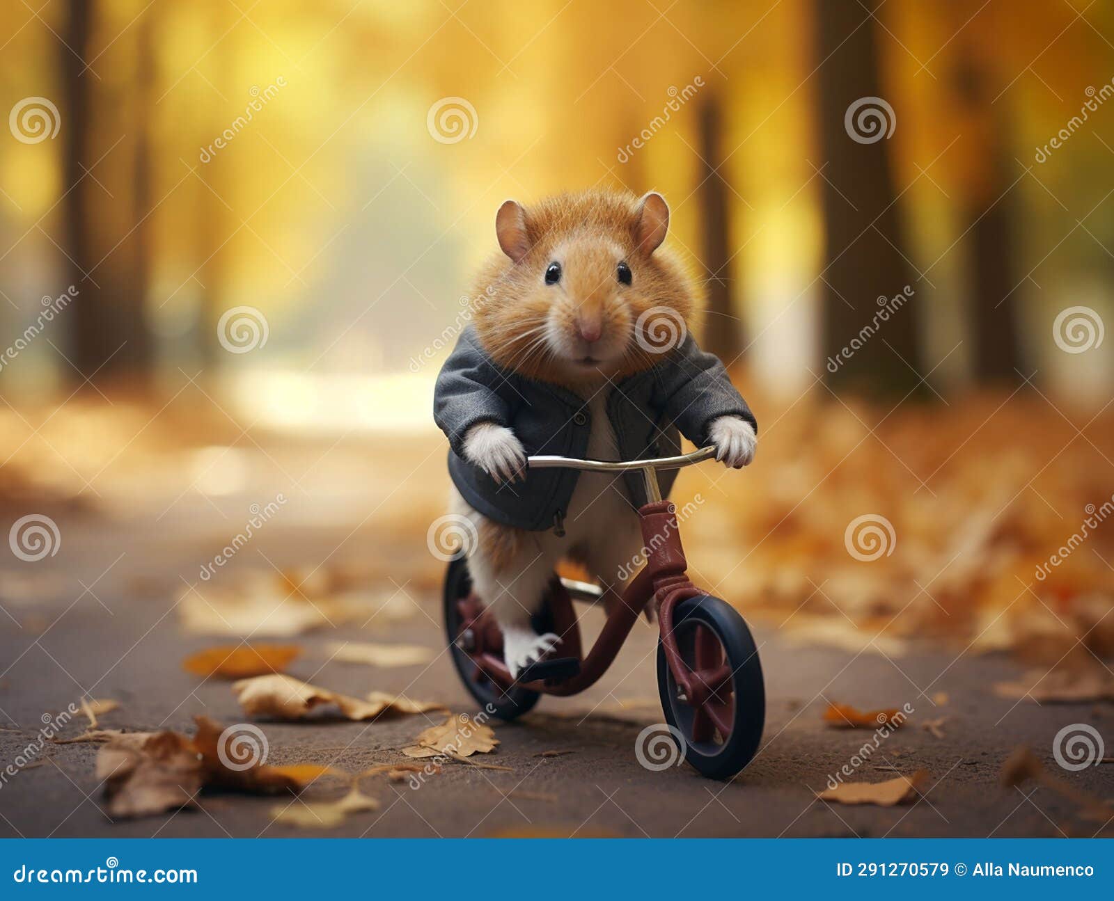 Cute Hamster on Motorcycle Rides in Park Stock Illustration ...