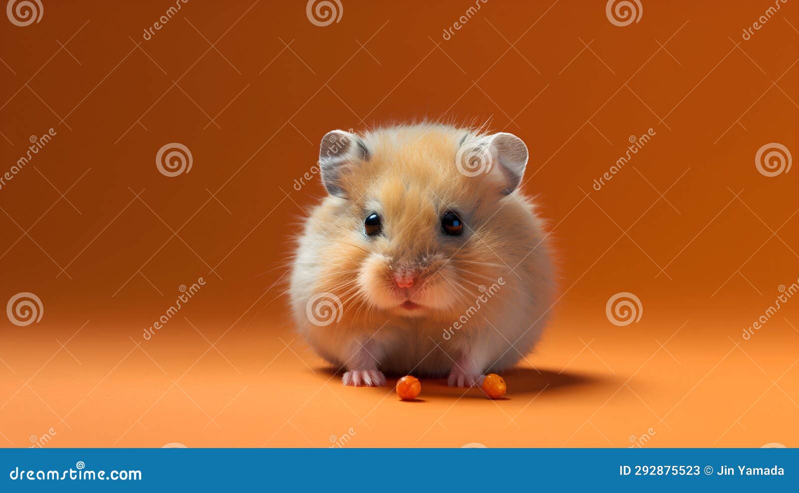 Cute Hamster on Orange Background with Copy Space for Text. Stock ...