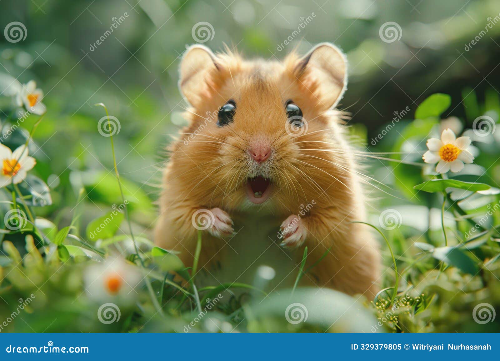 Cute Hamster in the Grass stock image. Image of grass - 329379805