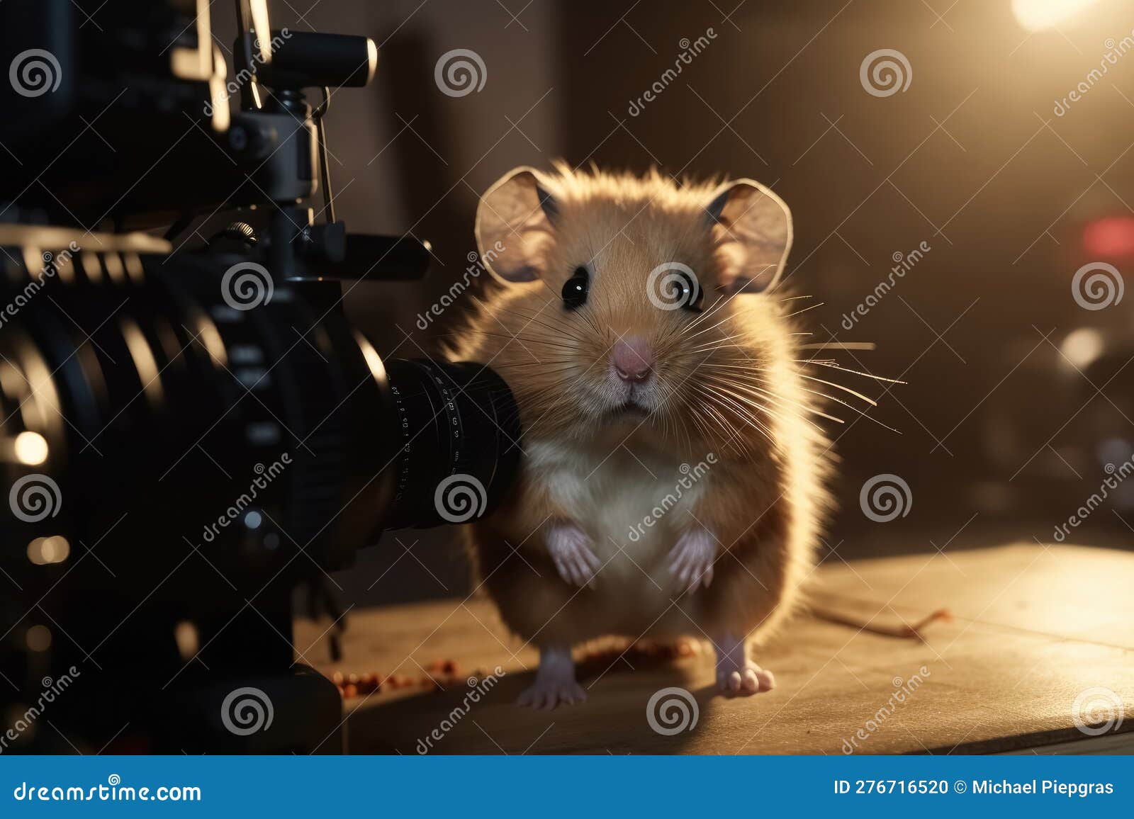 A Cute Hamster Stands Upright And Looks Excitedly Into The Camera ...