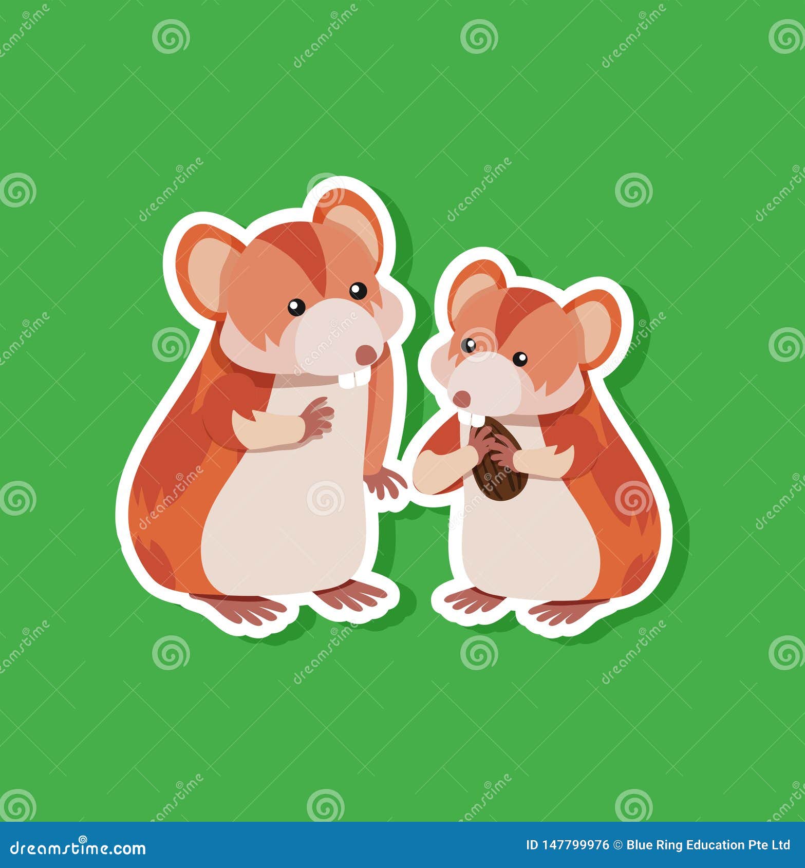Cute Hamster Sticker Character Stock Vector - Illustration of sign ...