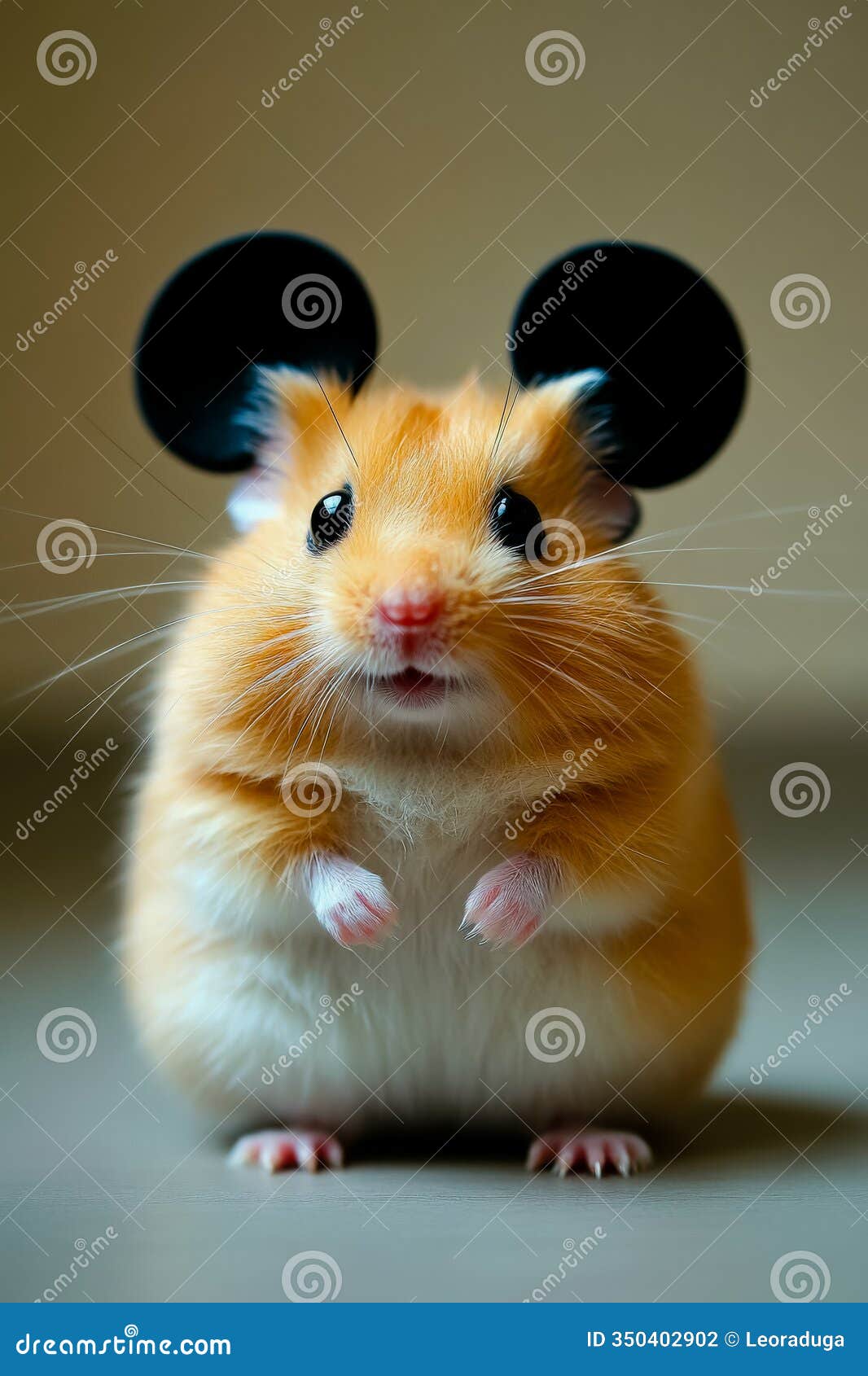 Cute Hamster Wearing Mouse Ears, with the Classic Black Circular Ears ...