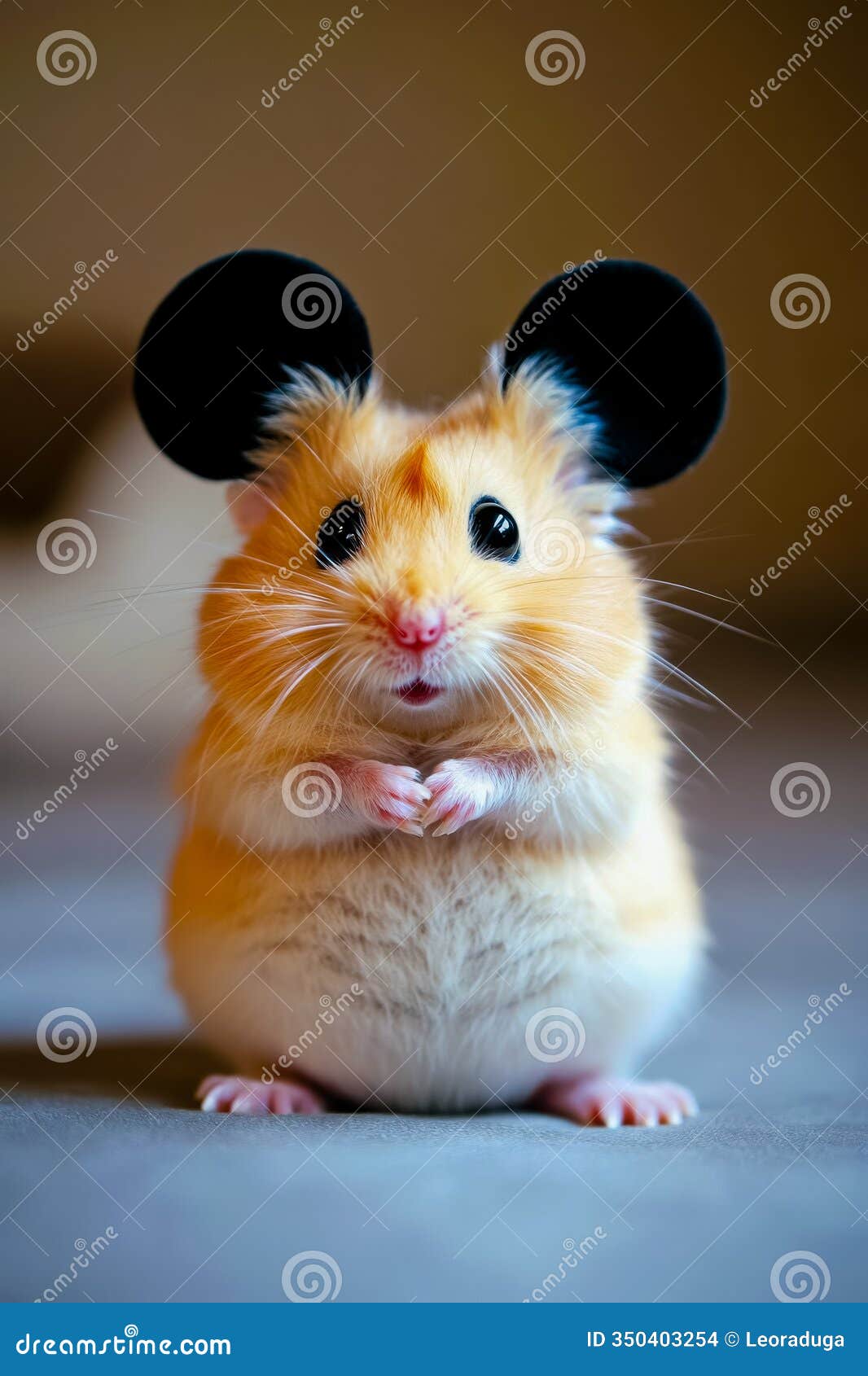 Cute Hamster Wearing Mouse Ears, with the Classic Black Circular Ears ...