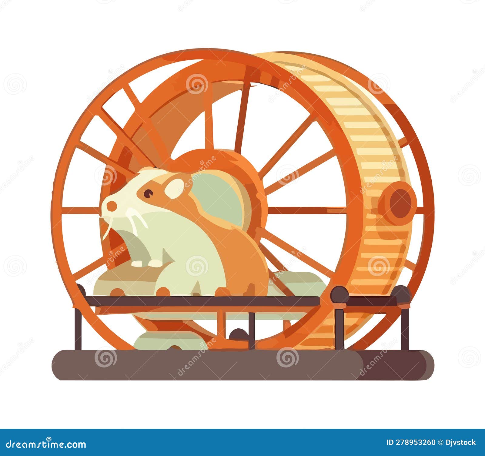 Cute hamster in a wheel stock vector. Illustration of design - 278953260