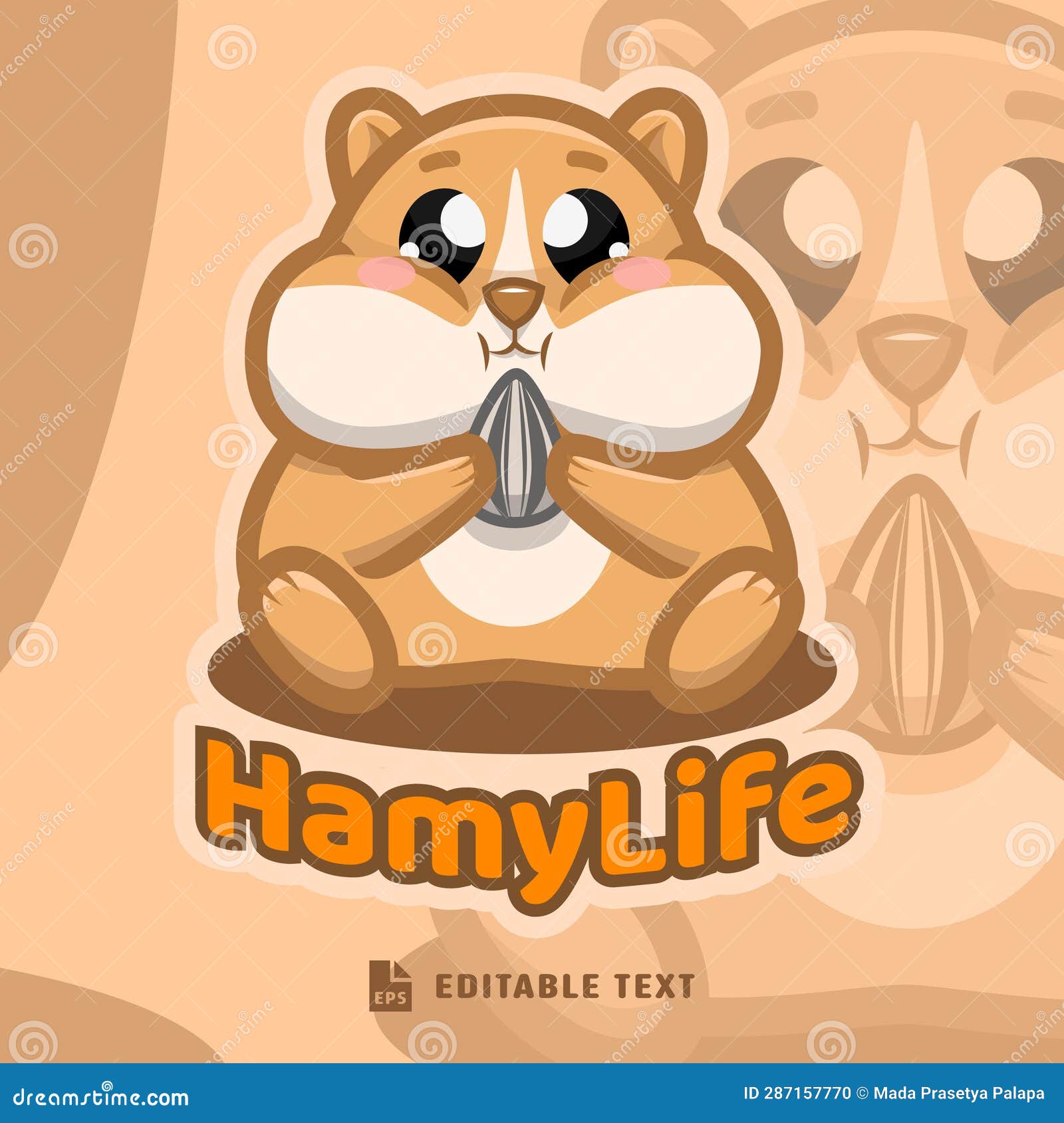 Cute Hamster Logo Cartoon Character Stock Vector - Illustration of ...