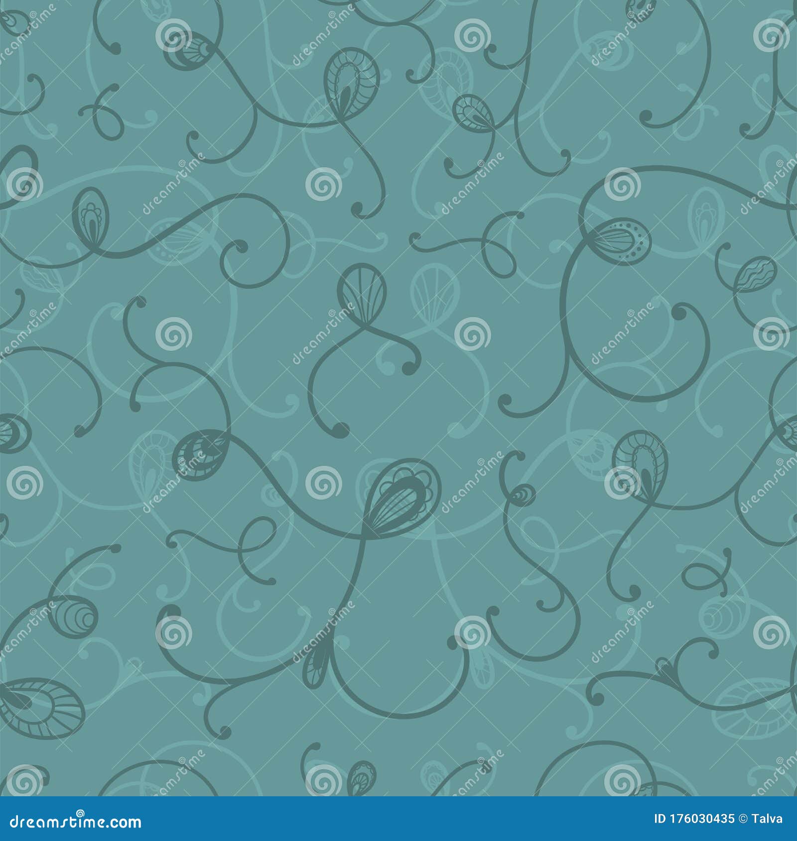Cute Hand Drawn Abstract Seamless Pattern, Swirly Background, Great for ...