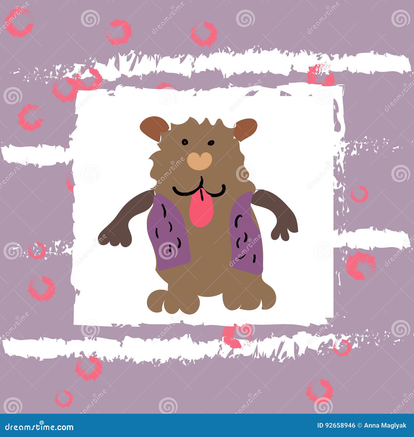 Cute Hand Drawn Bear for Written Stock Vector - Illustration of happy ...