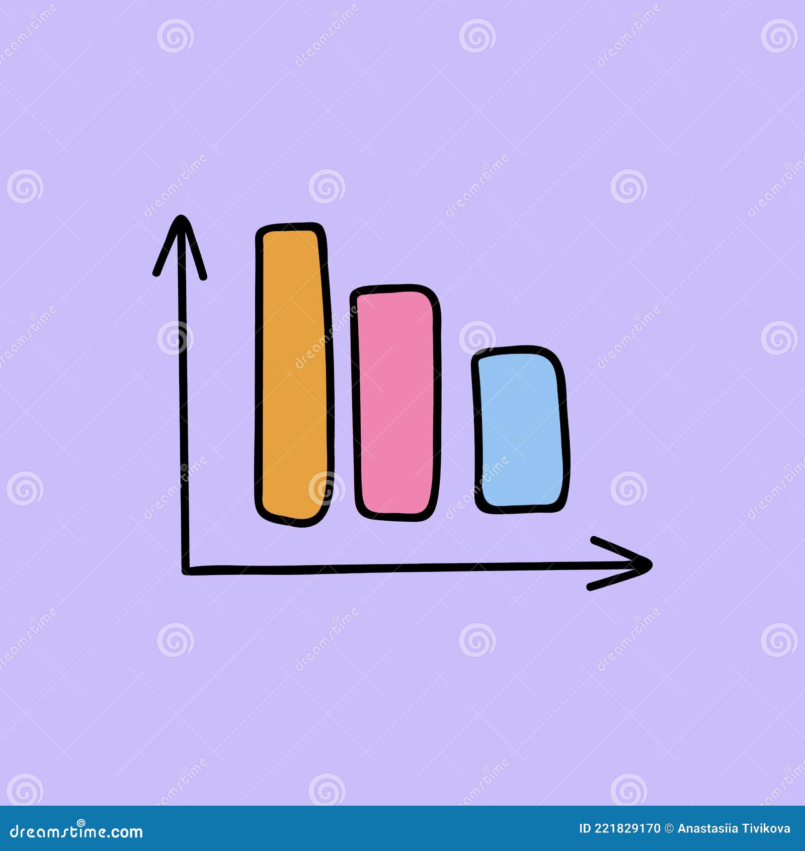 Cute Hand Drawn Clipart of Chart, Graph. Infographic Business Element ...