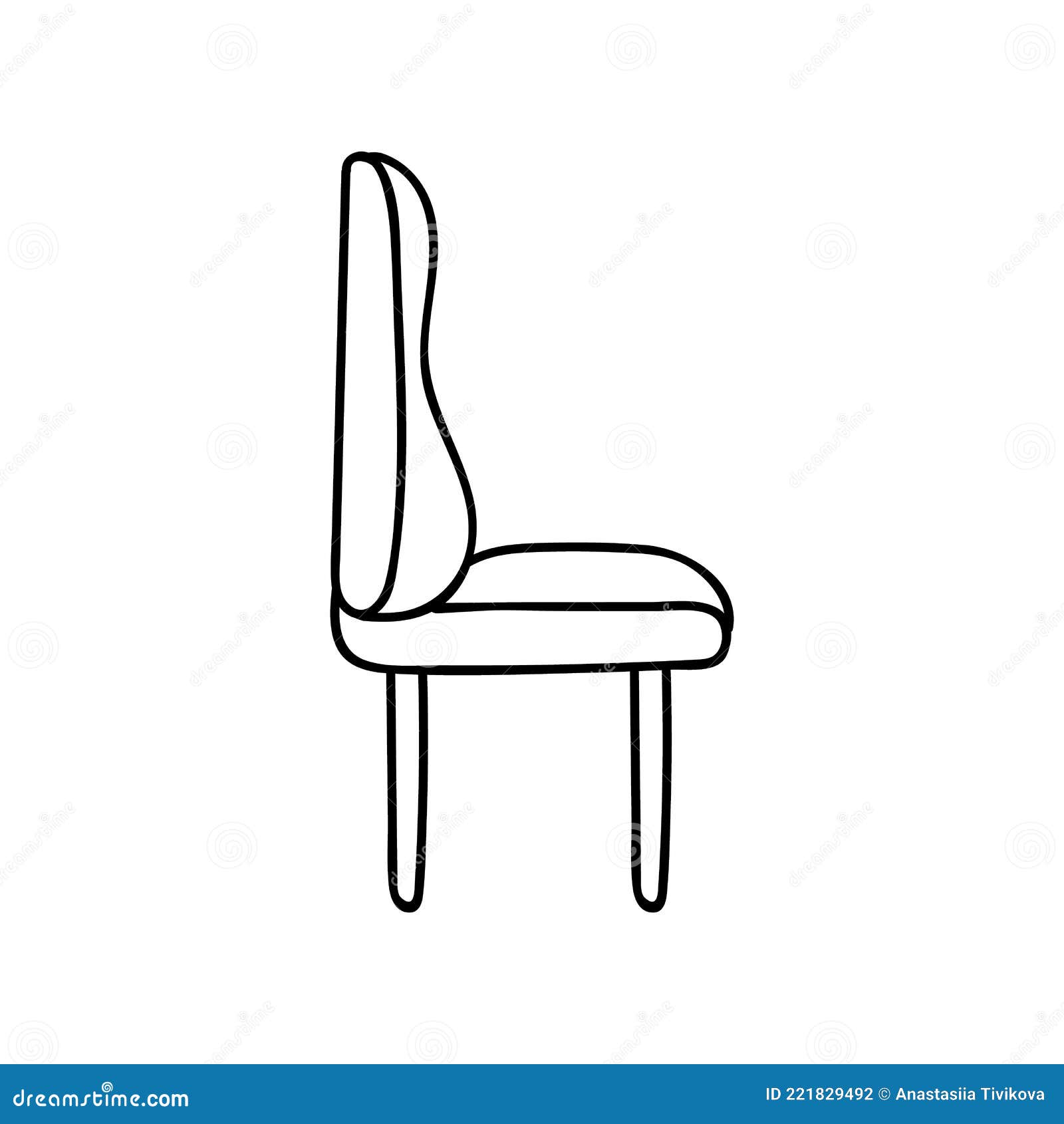 Cute Hand Drawn Doodle Office Chair with Comfortable and Soft Back ...