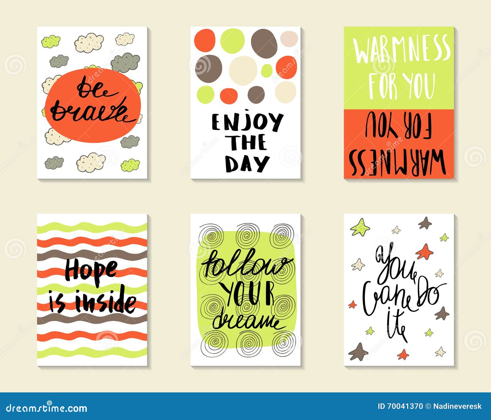 Cute Hand Drawn Doodle Postcards, Cards Stock Vector - Illustration of ...