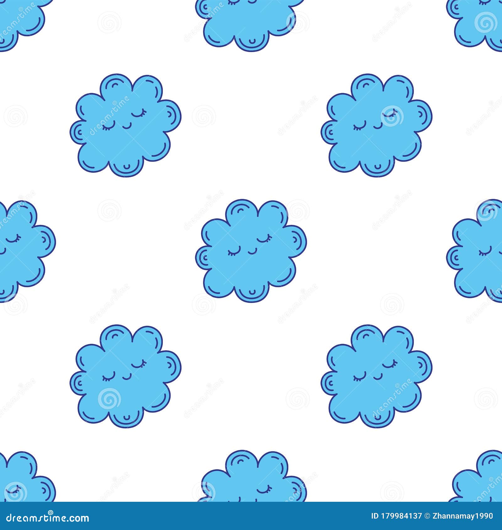 Cute Endless Doodle Weather Pattern Stock Vector - Illustration of ...