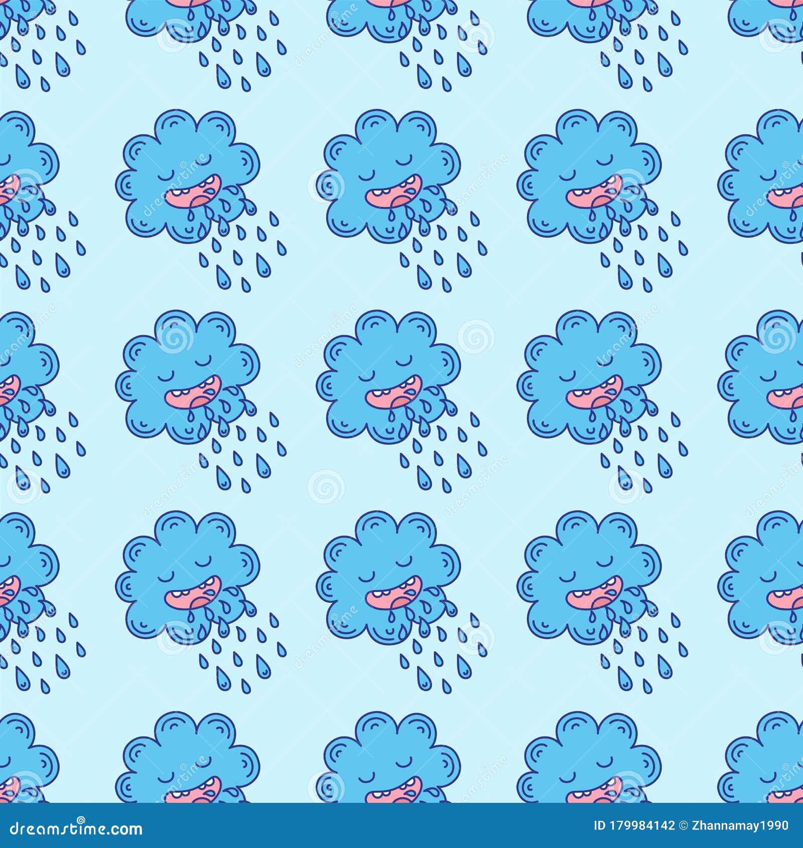 Cute Endless Doodle Weather Pattern Stock Vector - Illustration of line ...