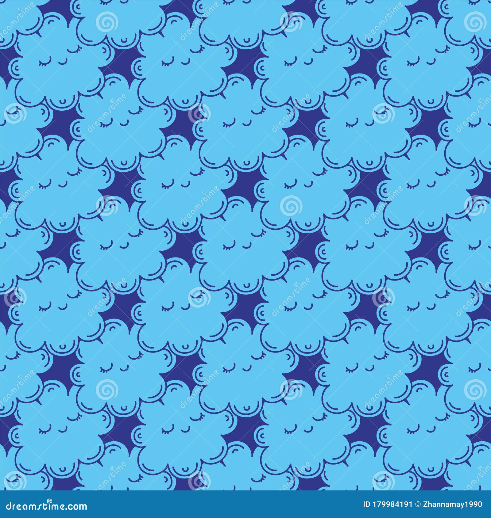 Cute Endless Doodle Weather Pattern Stock Vector - Illustration of ...