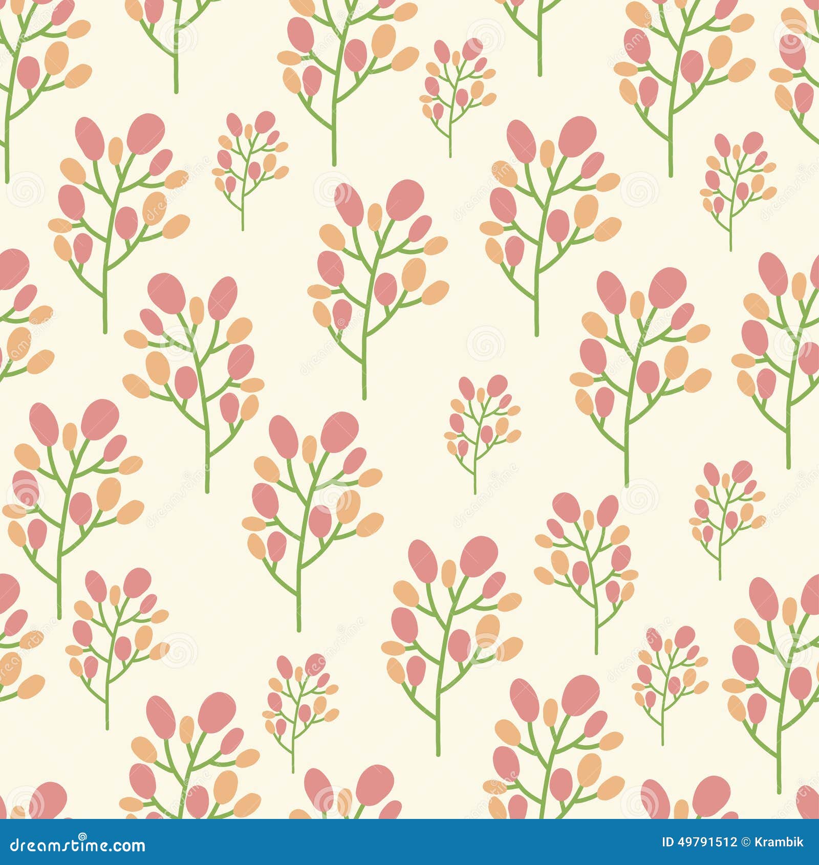 Cute Hand Drawn Flowers Pattern Stock Vector - Illustration of modern ...