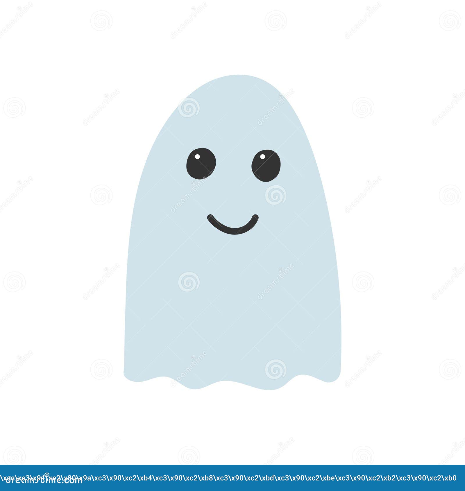 Cute hand-drawn ghost stock vector. Illustration of treat - 254644827