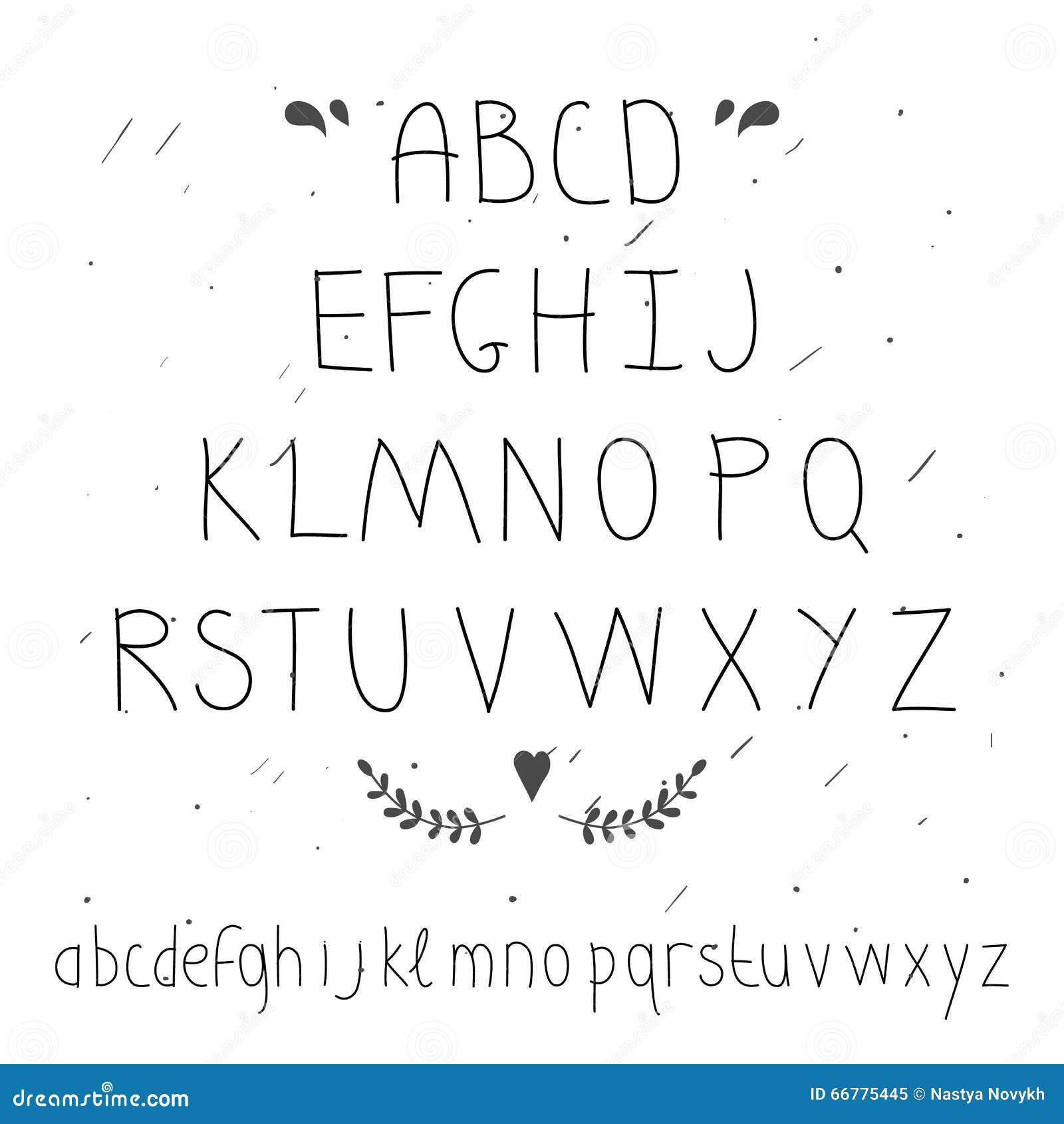 Cute Hand Drawn Letter. Doodle Type Stock Vector - Illustration of ...