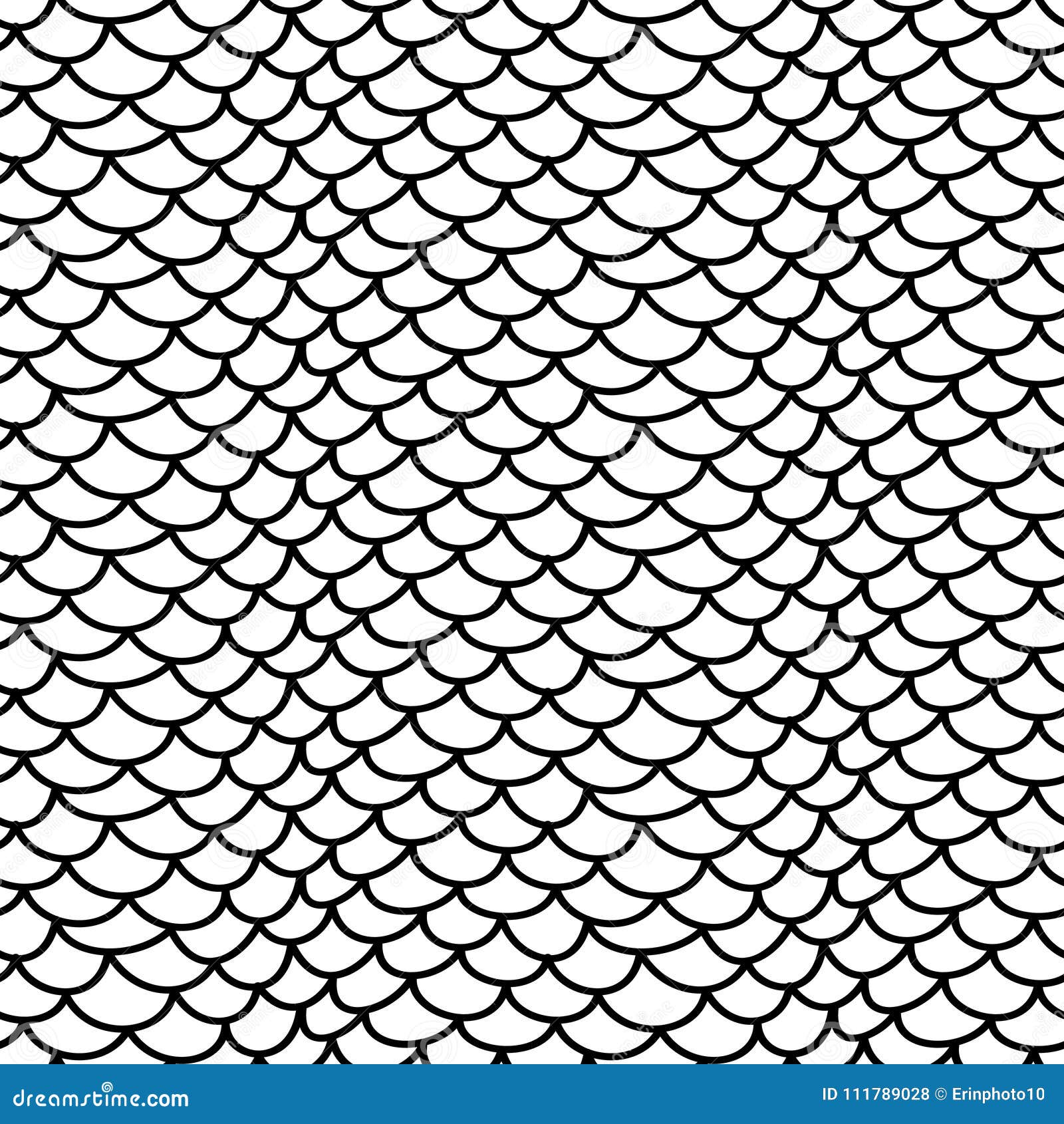 Cute Hand Drawn Mermaid Tale Scales Seamless Pattern Stock Vector ...