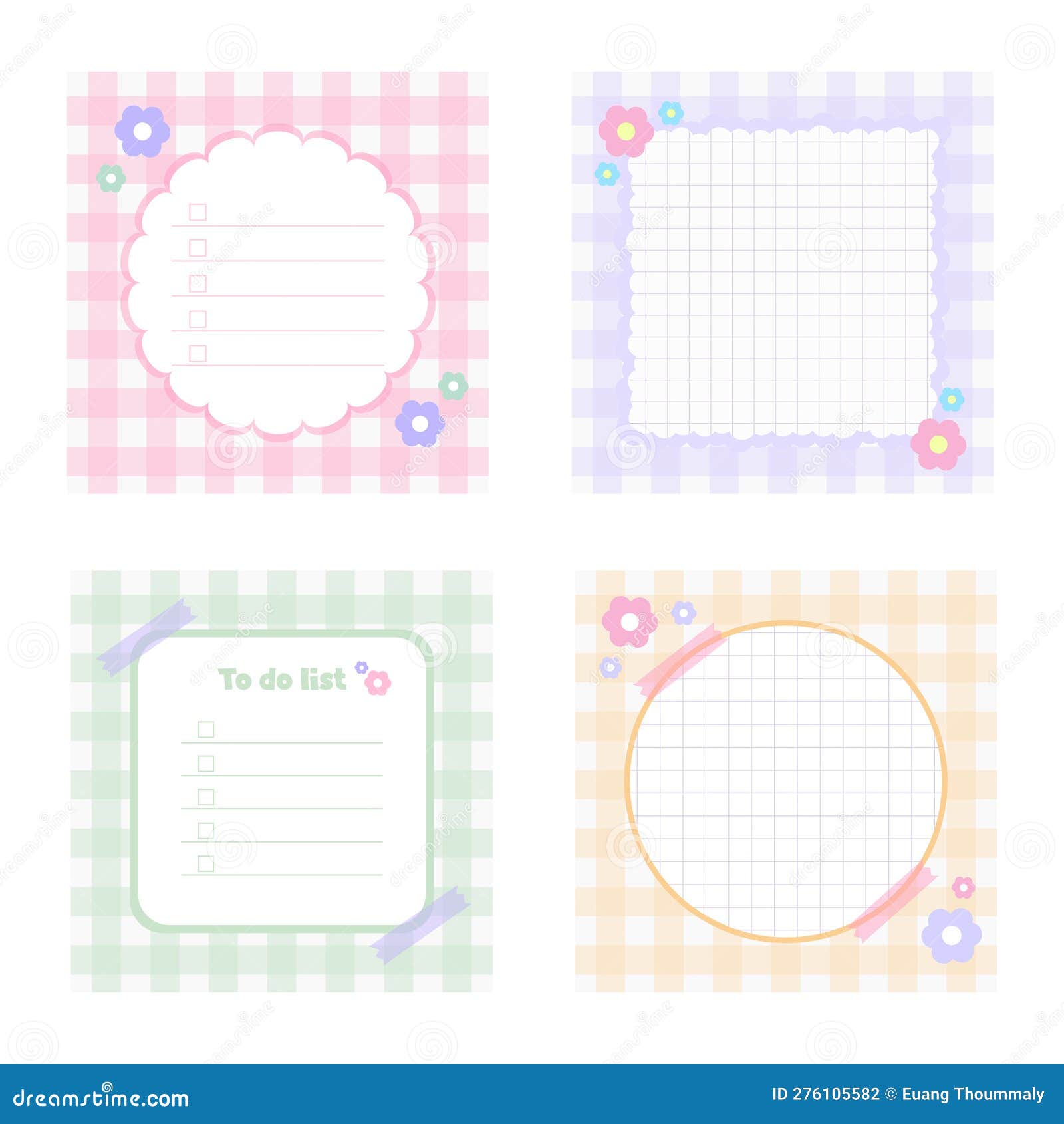 Cute Hand Drawn Notebook Label, Memo Pad, Pastel , Stock Vector ...