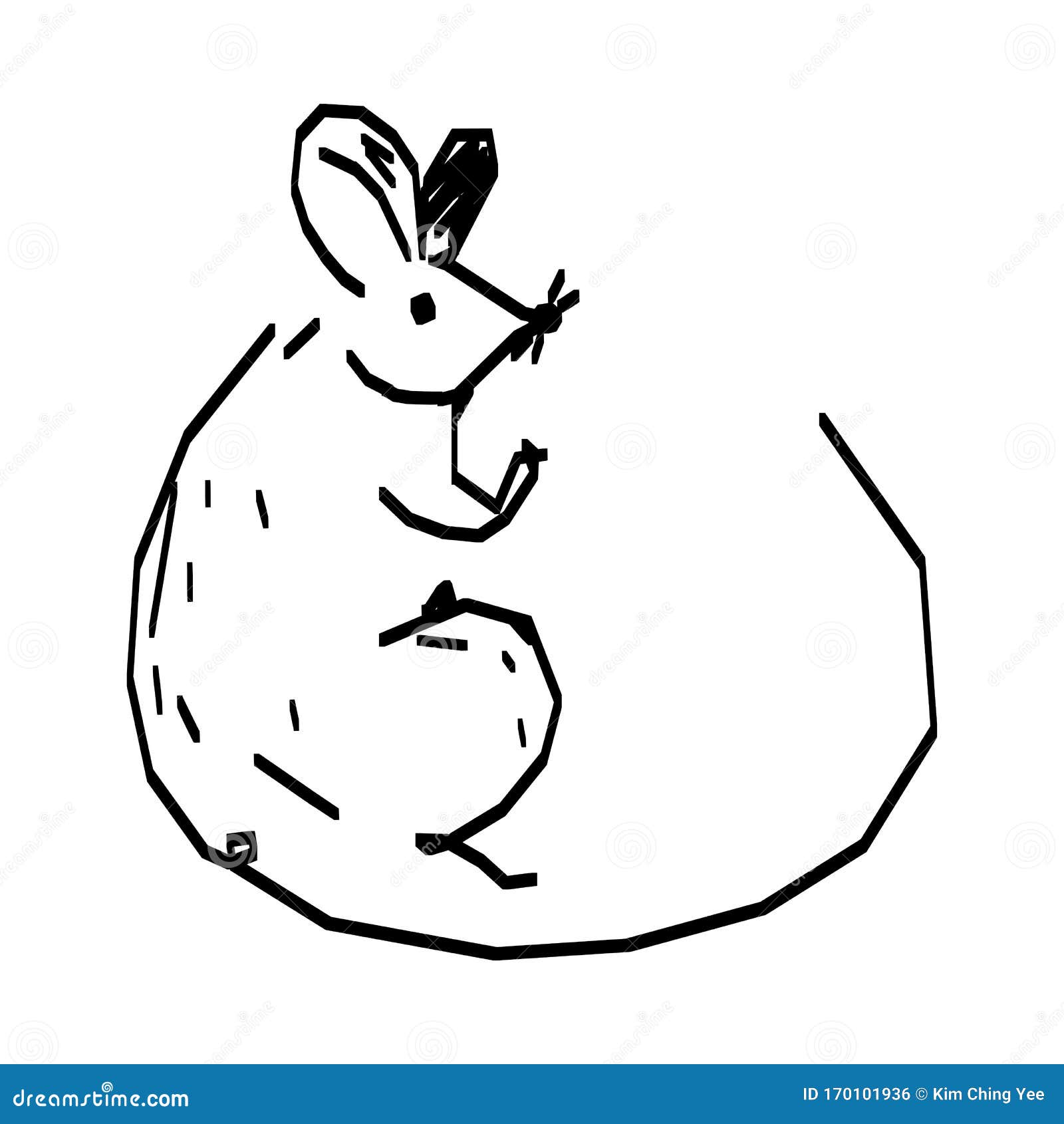 Cute hand drawn rat. stock vector. Illustration of cute - 170101936