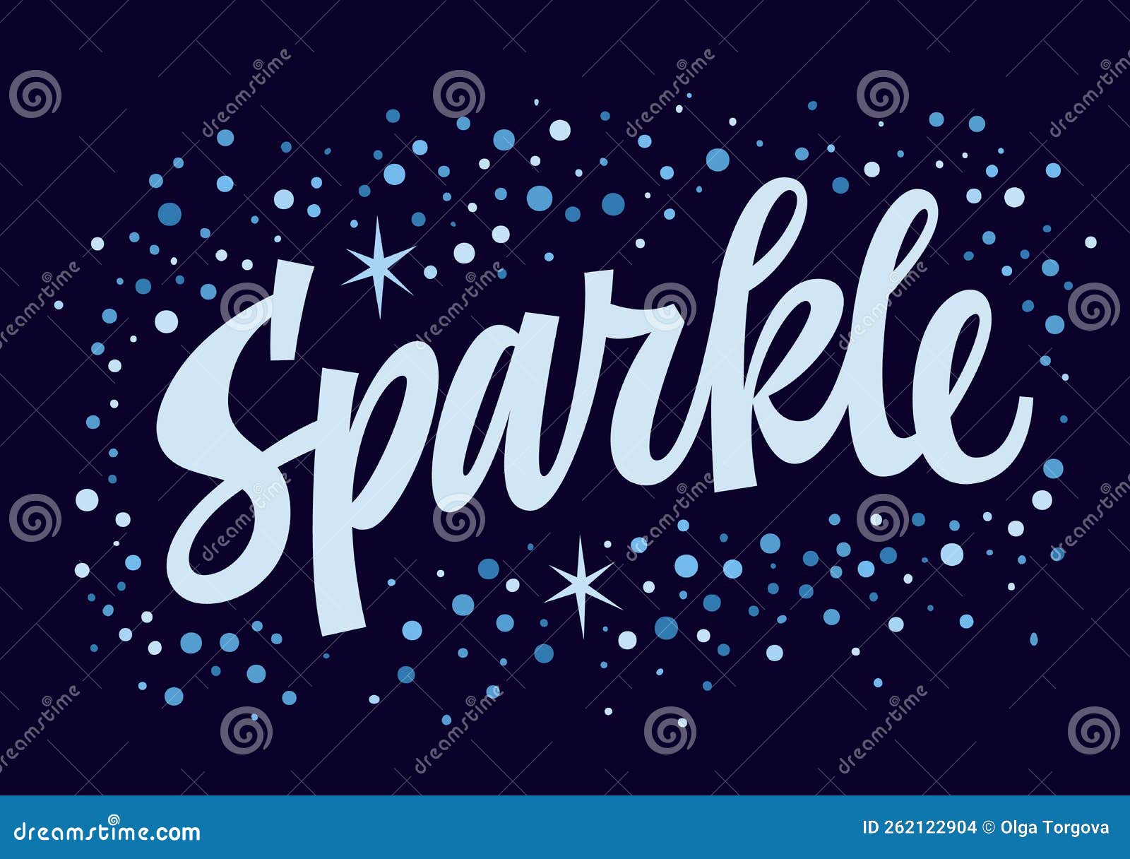 Cute Hand Drawn Script Lettering Word Design Element, Sparkle. Isolated ...