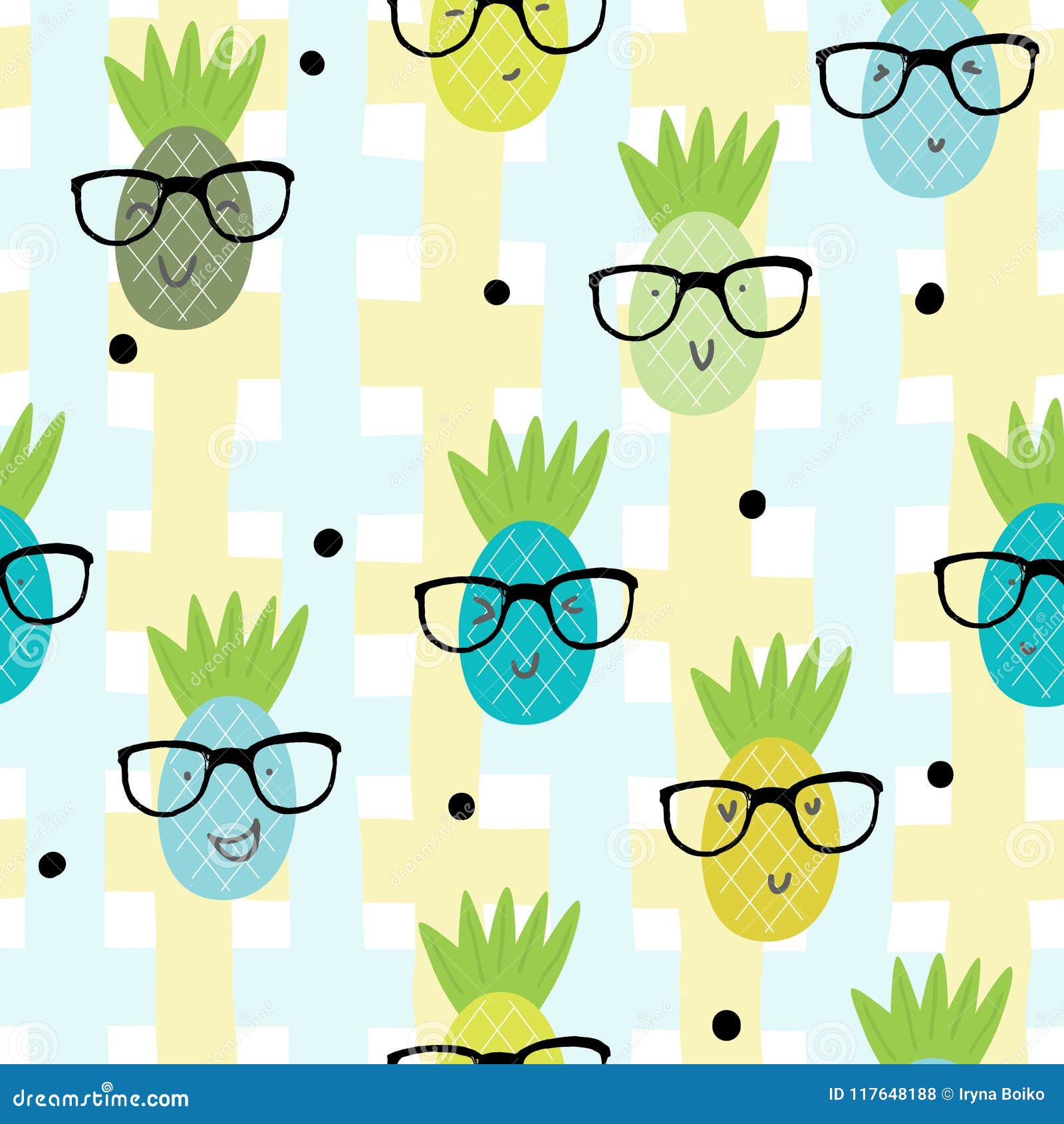 Seamless Pineapple Pattern Vector Illustration Stock Vector ...